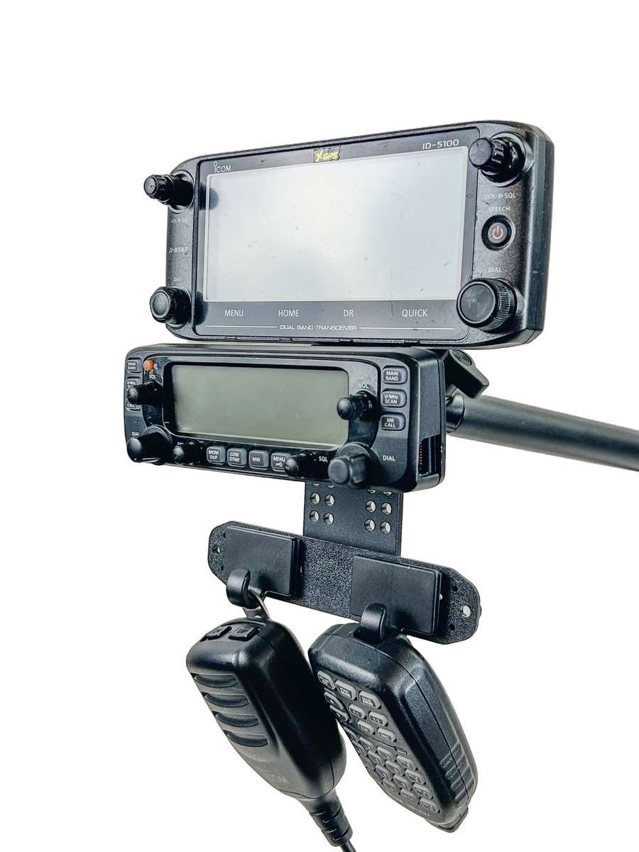 Low Vibration Dual Control Head Mount With Dual Mic Holder For Icom ID ...